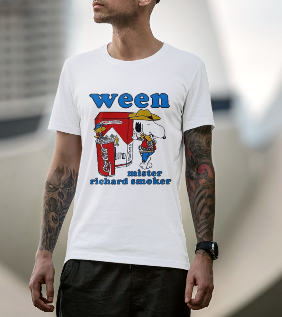 Ween Mister Richard Smoker Snoopy Coca-Cola Marlboro T-Shirt