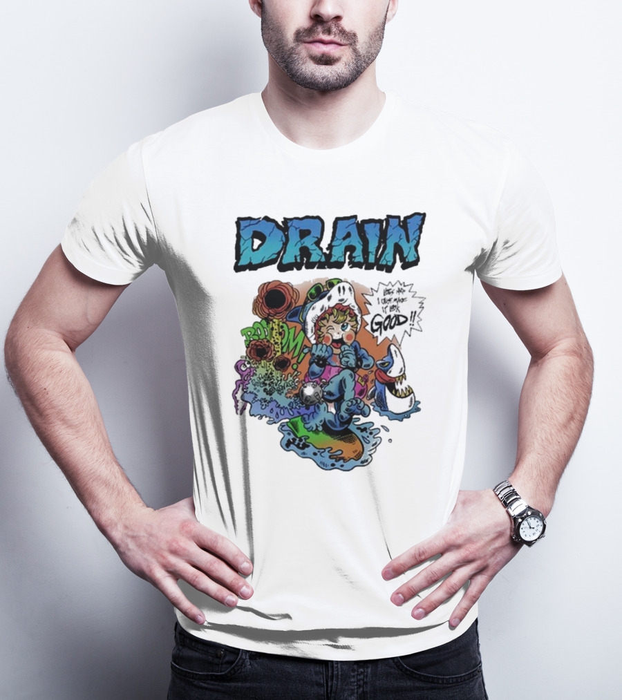 DRAIN Life's Hard But I Got It Good Skater Duck Bombs T-Shirt