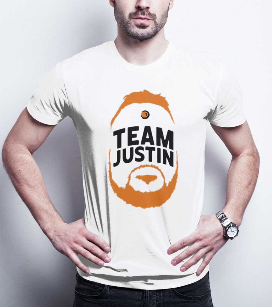 Team Justin Beard Bracket Logo Face T-Shirt