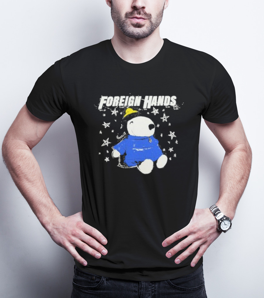Foreign Hands Snoopy In Blue With Stars And Yellow Hat T-Shirt