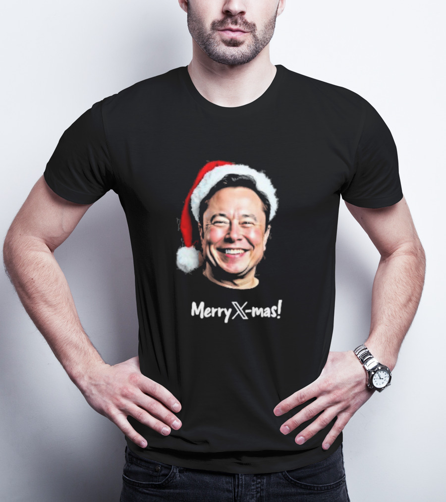 Eleon Musk Merry X-mas Santa Claus Christmas T-Shirt