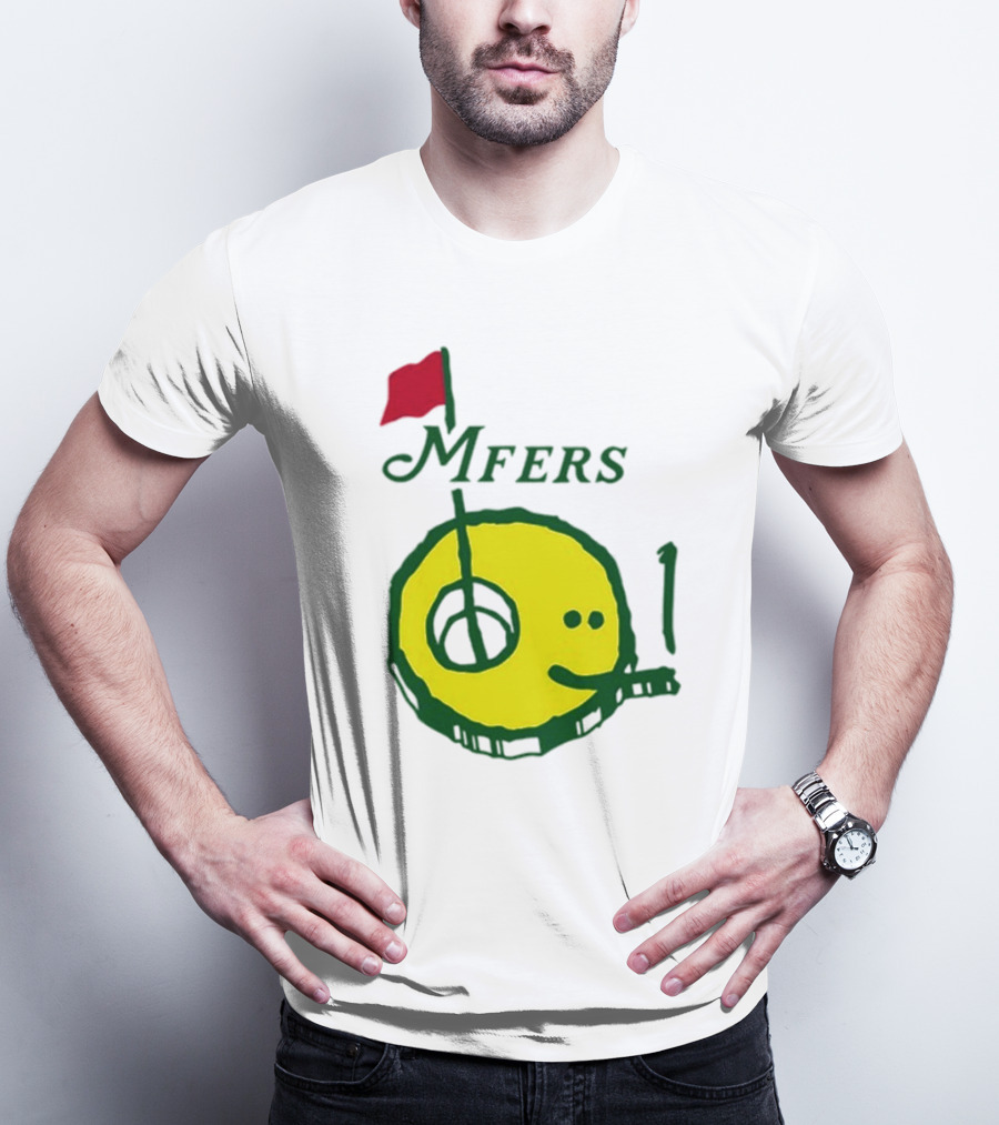 Mfers Sartosh Pitito Golf Flag Yellow Face T-Shirt