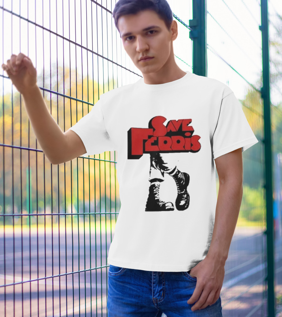 Save Ferris Punk Boots Iconic Style Ferris Bueller's Day Off T-Shirt