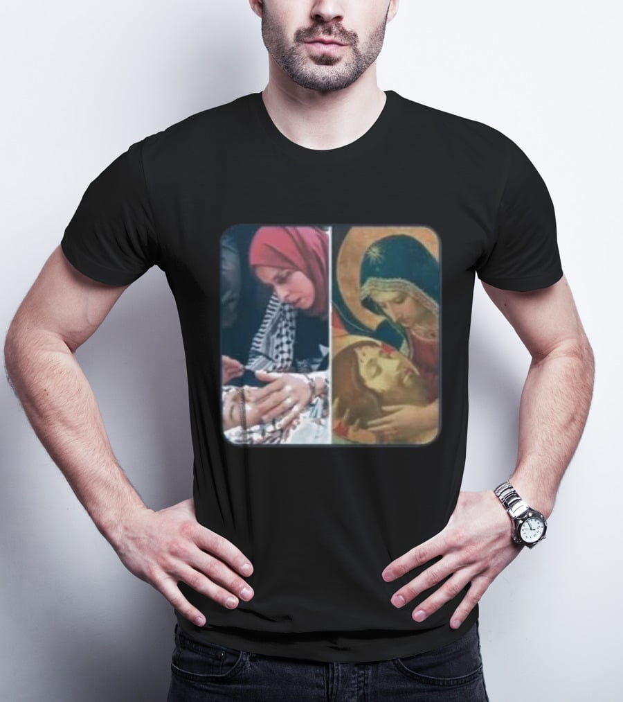Icon Gaza Hamas Pietà Juxtaposition T-Shirt
