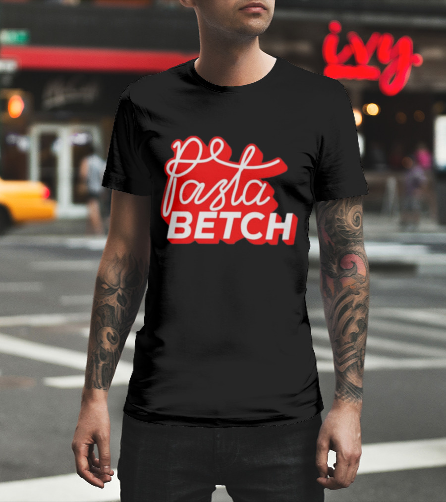 ITSQCP Pasta Betch Red And White Bold Script T-Shirt