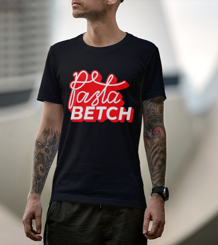ITSQCP Pasta Betch Red And White Bold Script T-Shirt