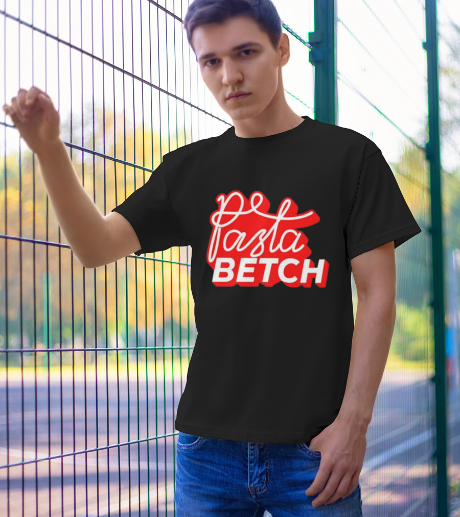ITSQCP Pasta Betch Red And White Bold Script T-Shirt