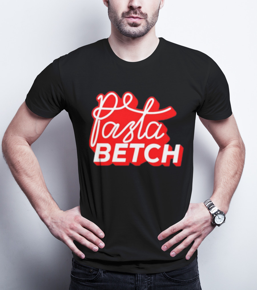 ITSQCP Pasta Betch Red And White Bold Script T-Shirt