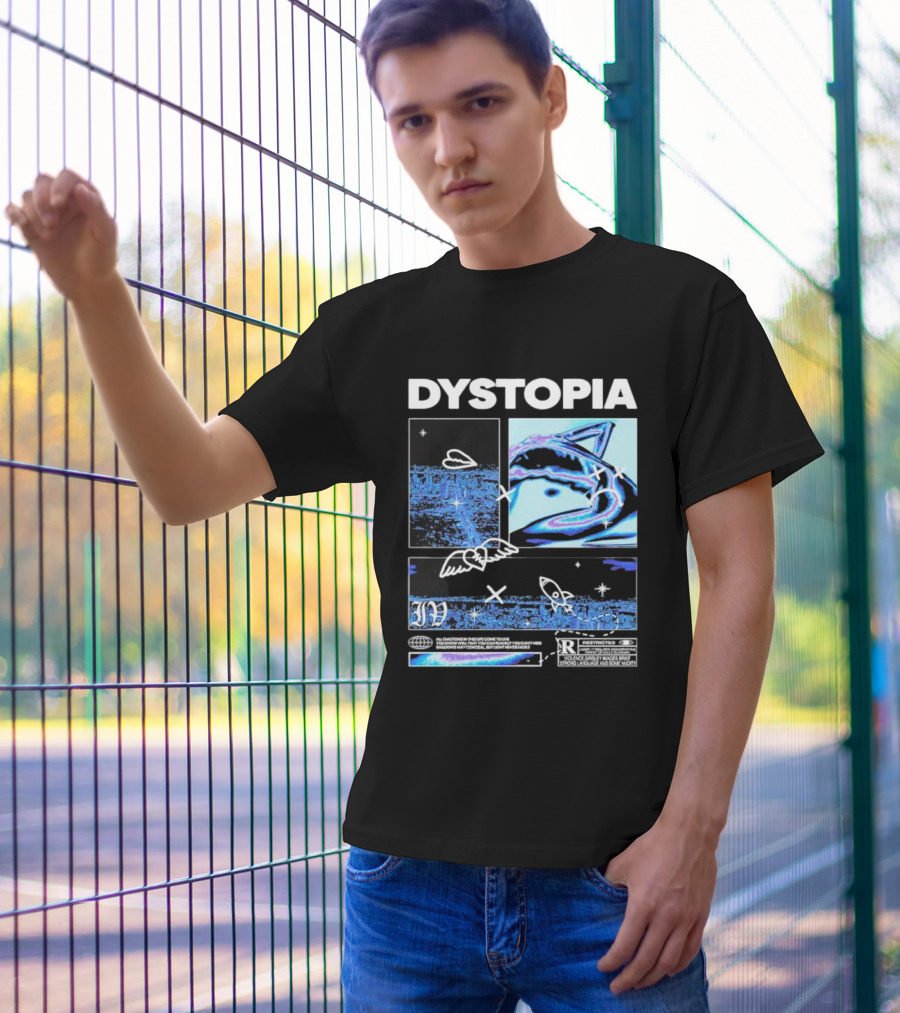 Dystopia Ivoxygen All Emotions In Ties Life Come To Live Shadows May Conceal But Light Never Fades Restricted T-Shirt