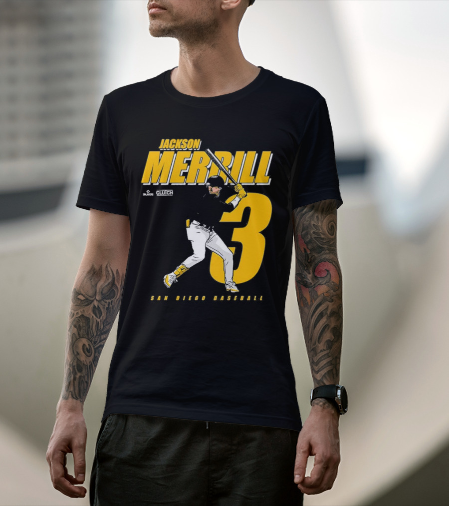 Jackson Merrill 3 San Diego Baseball Clutch Players T-Shirt
