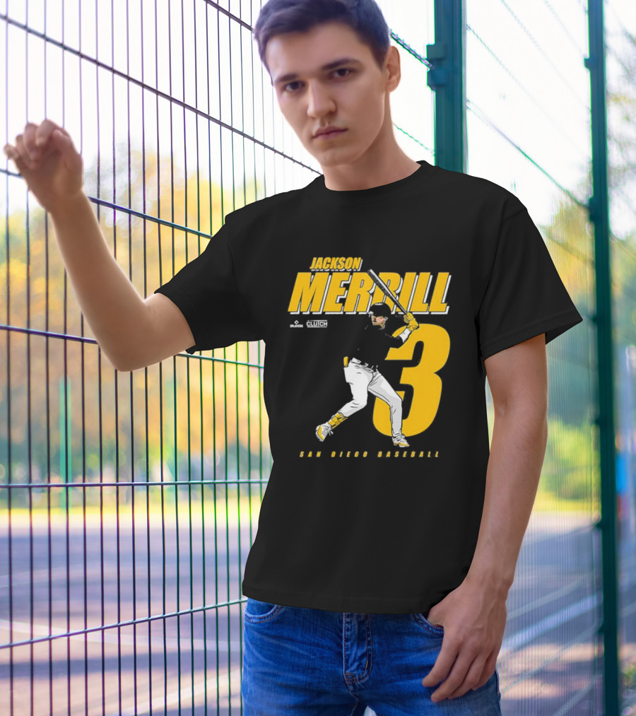 Jackson Merrill 3 San Diego Baseball Clutch Players T-Shirt