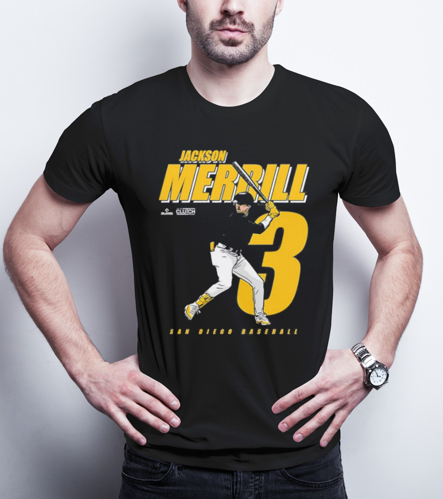 Jackson Merrill 3 San Diego Baseball Clutch Players T-Shirt