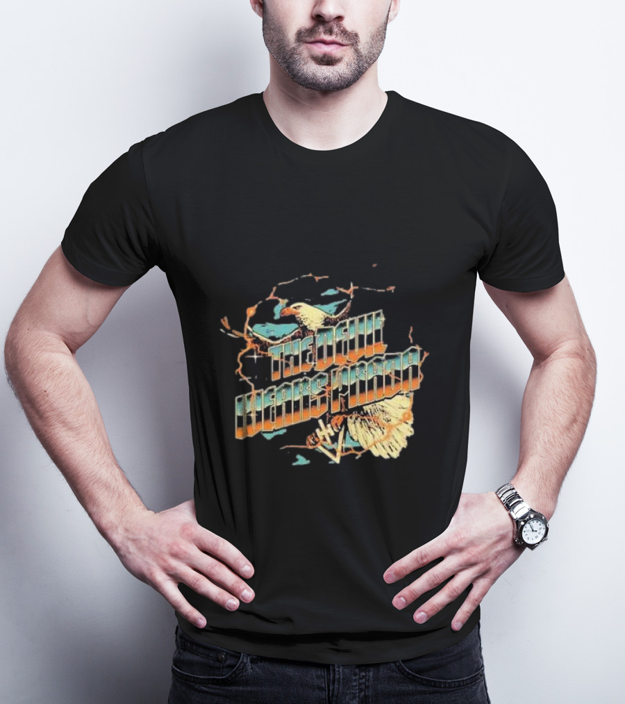 The Devil Wears Prada Bald Eagle Electric Orange And Blue T-Shirt