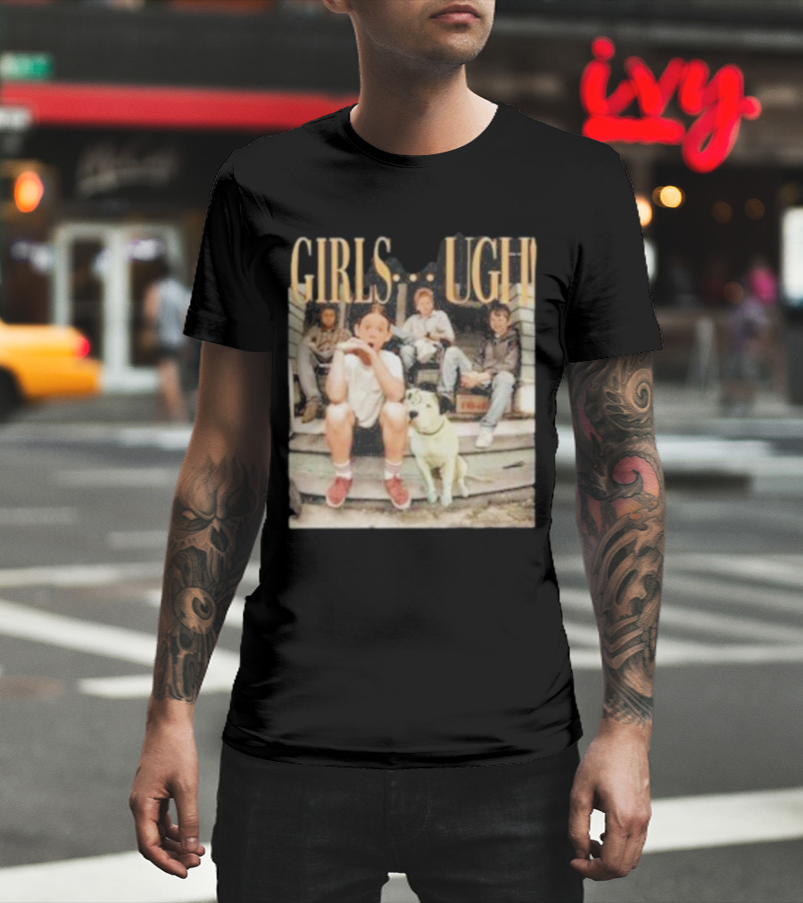 GIRLS UGH Thug Life Valentine Boys Sitting With Dog T-Shirt