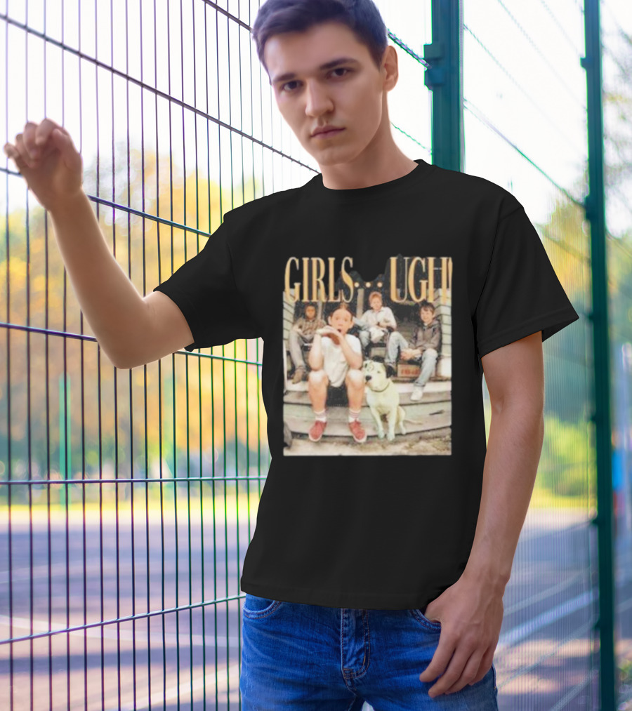 GIRLS UGH Thug Life Valentine Boys Sitting With Dog T-Shirt