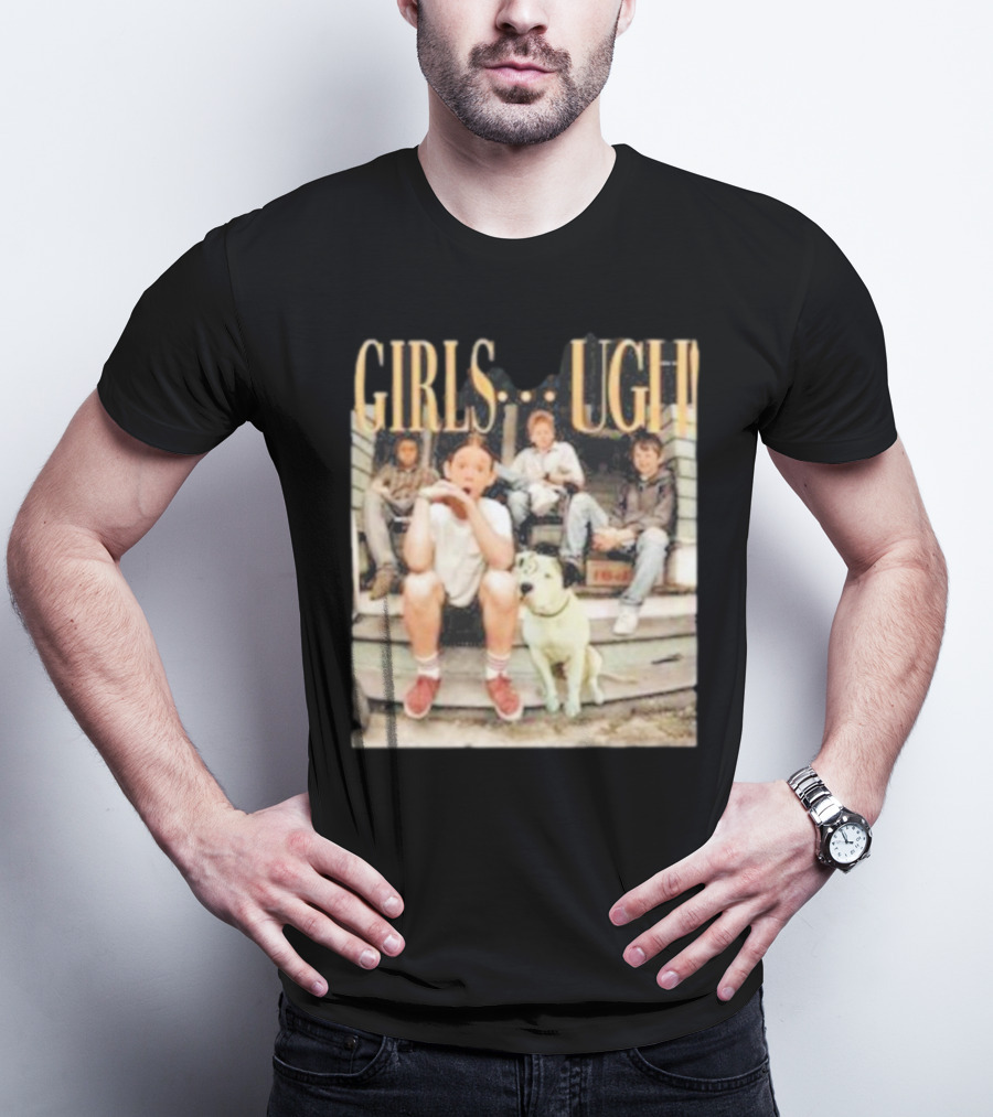 GIRLS UGH Thug Life Valentine Boys Sitting With Dog T-Shirt