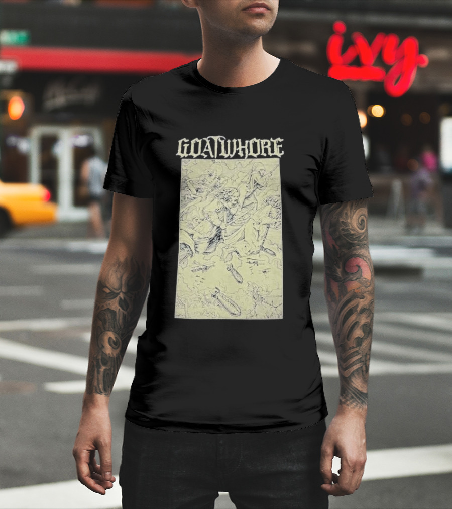 Goatwhore Band Illustration With Mythical Figures And Creatures T-Shirt