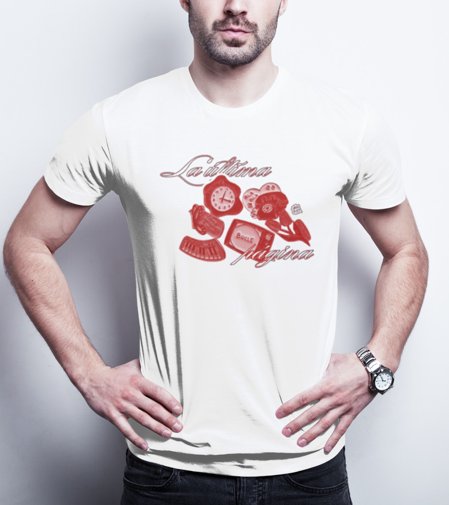 Chiara Oliver La Última Página Reloj Libro Vida Bucle Flor Esquema Rojo T-Shirt