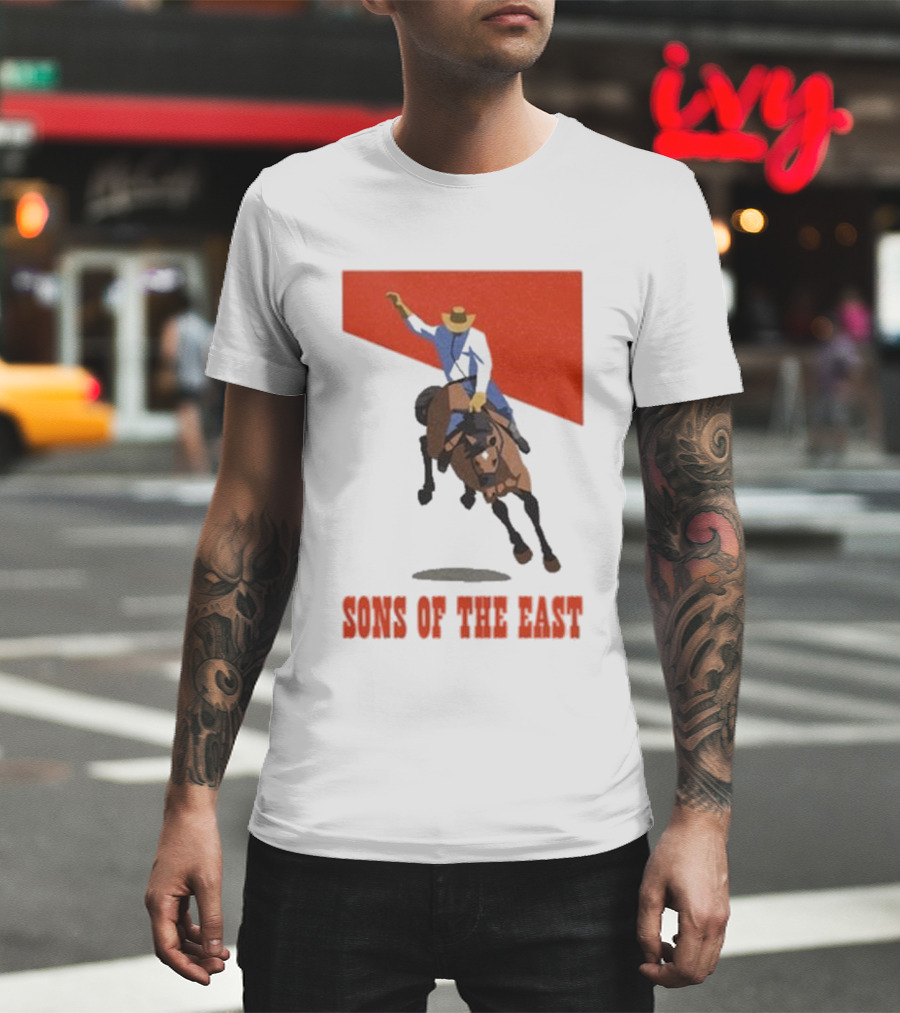 Sons Of The East Cowboy Riding Bucking Horse T-Shirt
