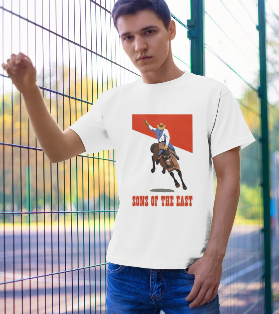 Sons Of The East Cowboy Riding Bucking Horse T-Shirt