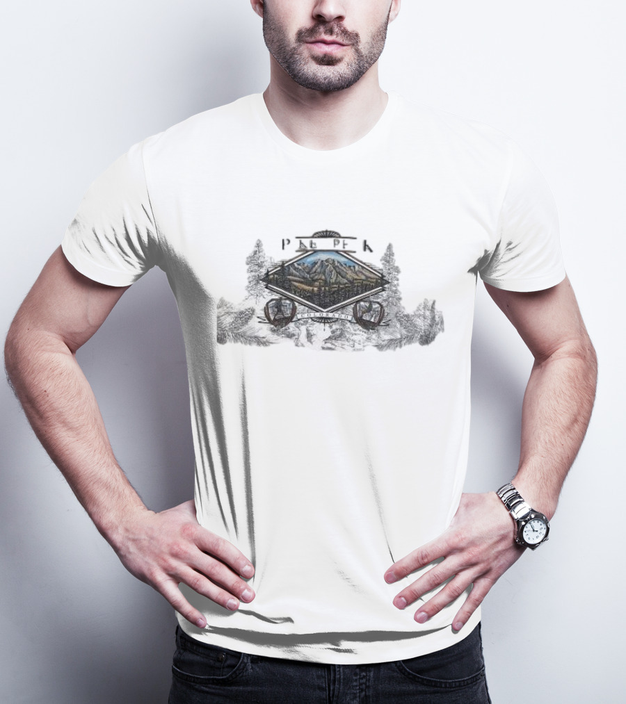 Pikes Peak Colorado Travel Explore Anvil Single Stitch Trees Scenic Mountains T-Shirt
