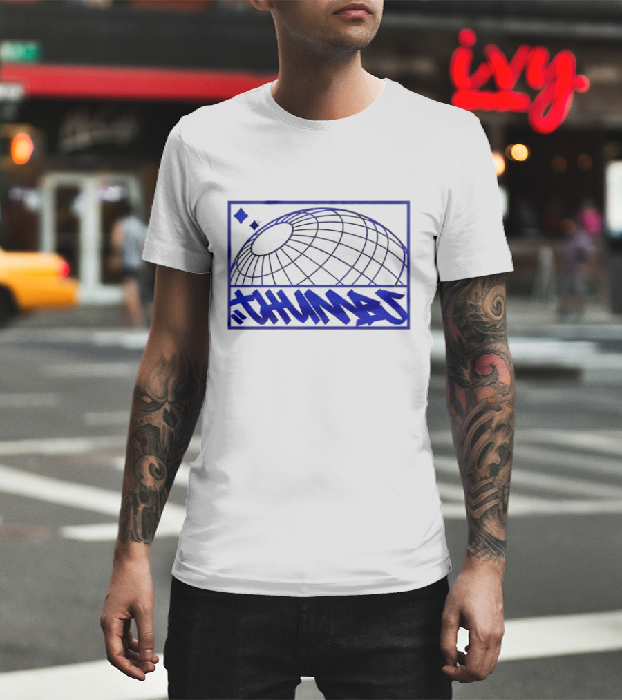 Thumbs Global Tag Graffiti Style Blue Globe T-Shirt