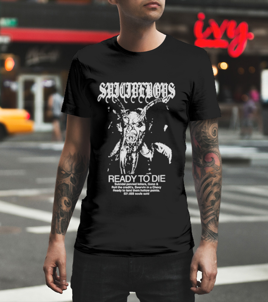 SUICIDEBOYS READY TO DIE Suicidal Penned Letters $21,659 Souls Sold T-Shirt