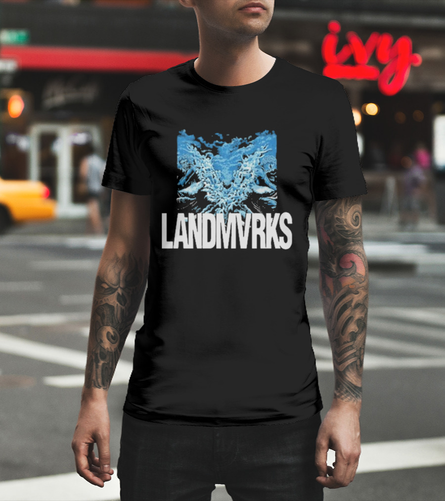 Landmvrks The Darkest Place I’ve Ever Been Album Cover Art Dual Blue Figures T-Shirt