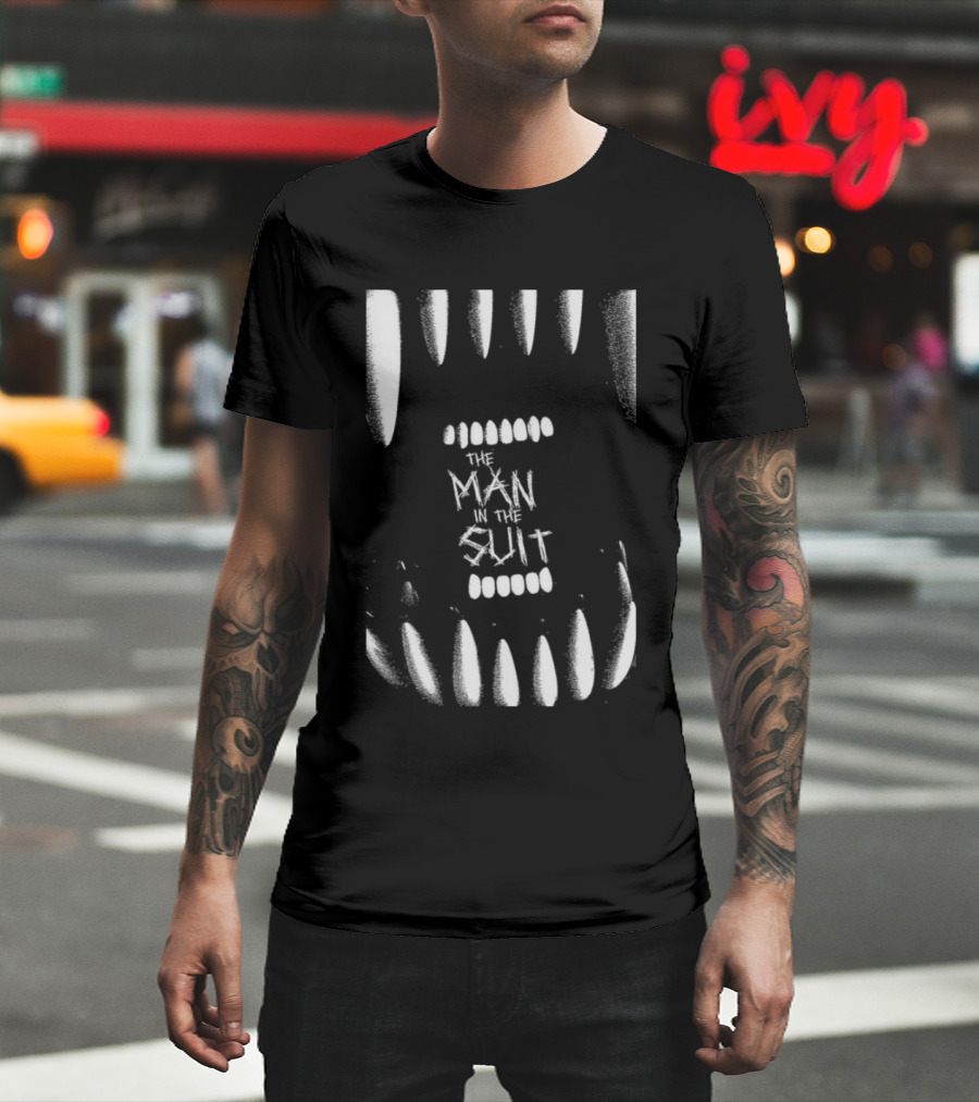 The Man In The Suit Within Monstrous Jaws T-Shirt