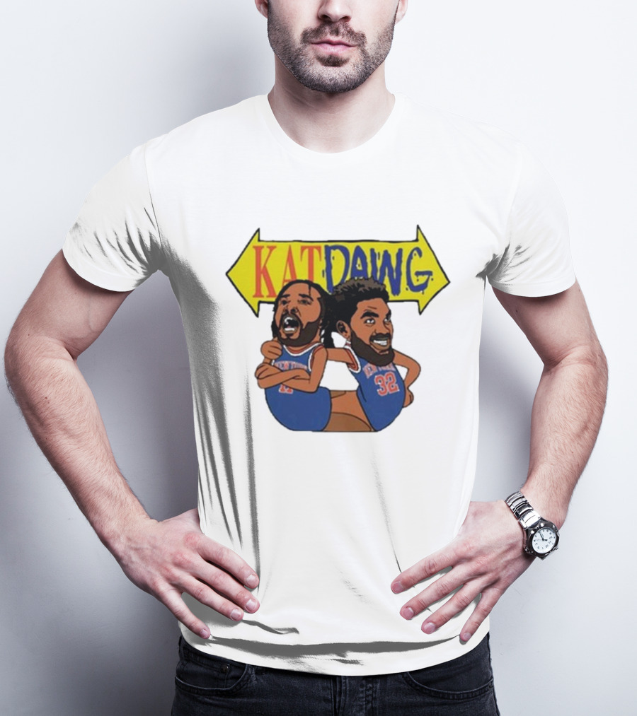 Big Knick Energy Kat Dawg Basketball Cartoon Duo T-Shirt
