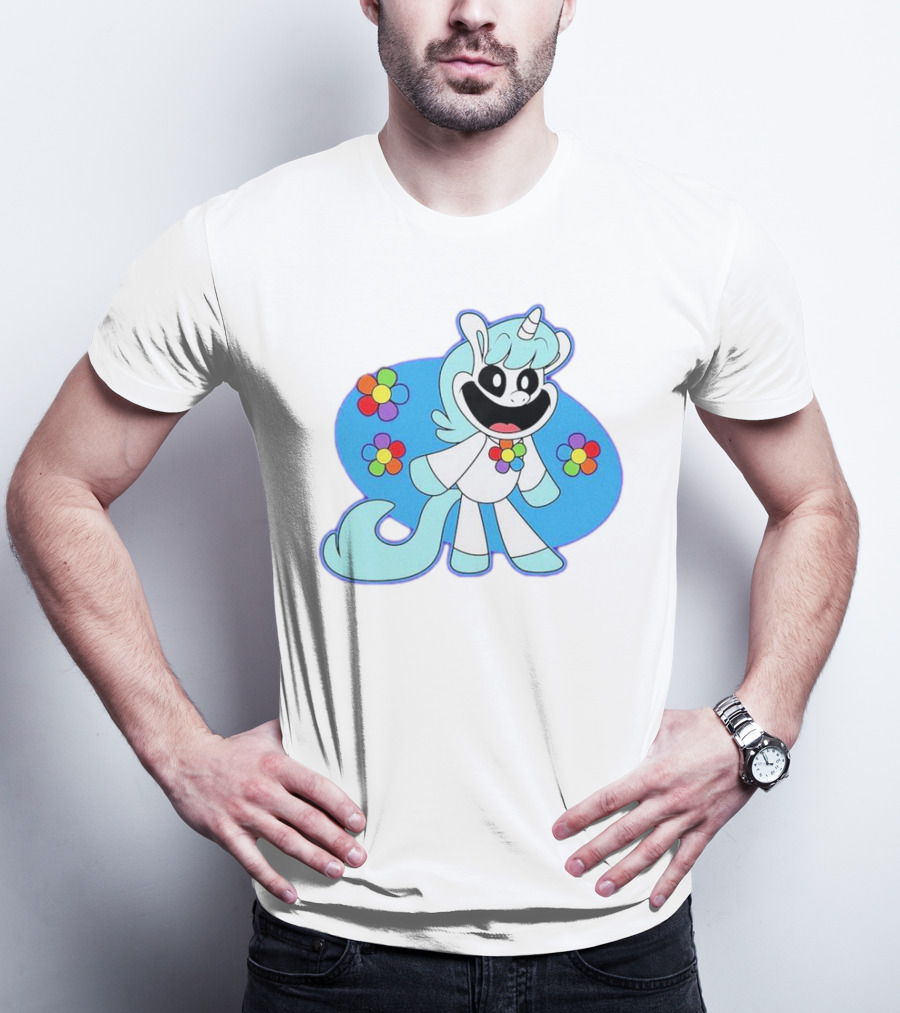 Unicorn Craftycorn Critters With Colorful Flowers And Smiling Face T-Shirt