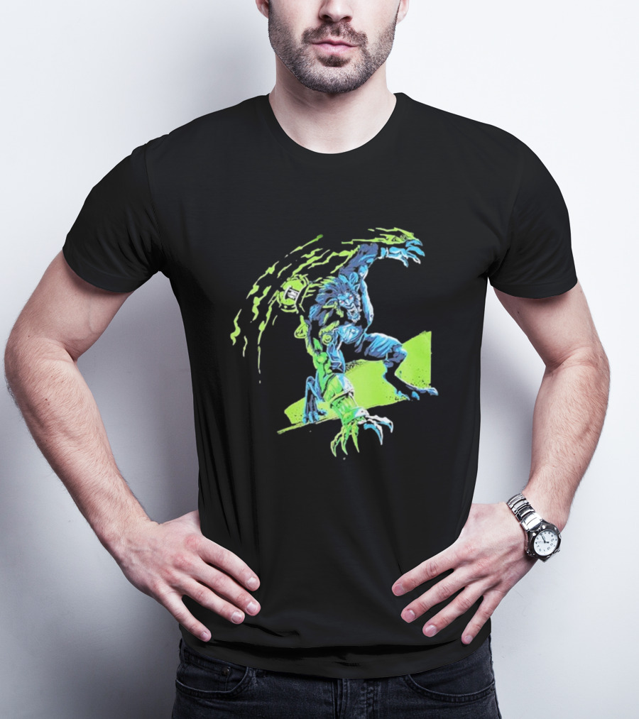 Arcane Warwick Champion Of Legends League Monster Claws And Green Energy Burst T-Shirt