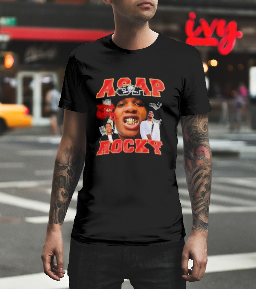 ASAP Rocky Urban Style Iconic Portrait Collage T-Shirt