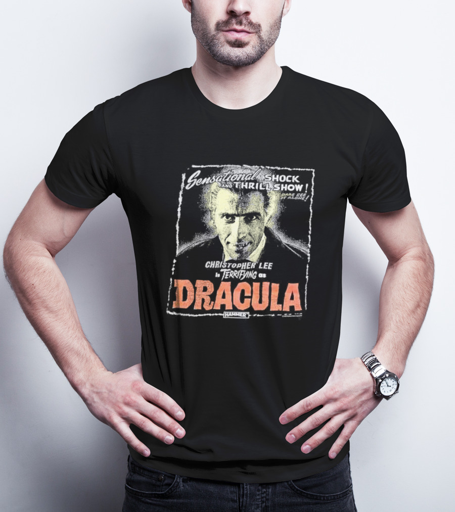 Sensational Shock And Thrill Show Christopher Lee Terrifying As Dracula Hammer T-Shirt
