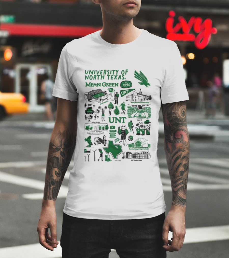 University Of North Texas Mean Green 1890 UNT Campus Montage Toddler T-Shirt