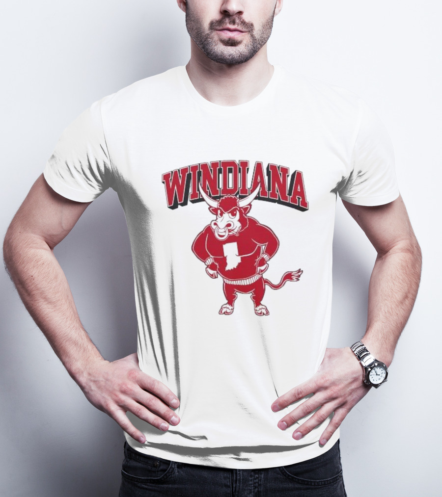 Windiana Red Bull Indiana State Outline T-Shirt