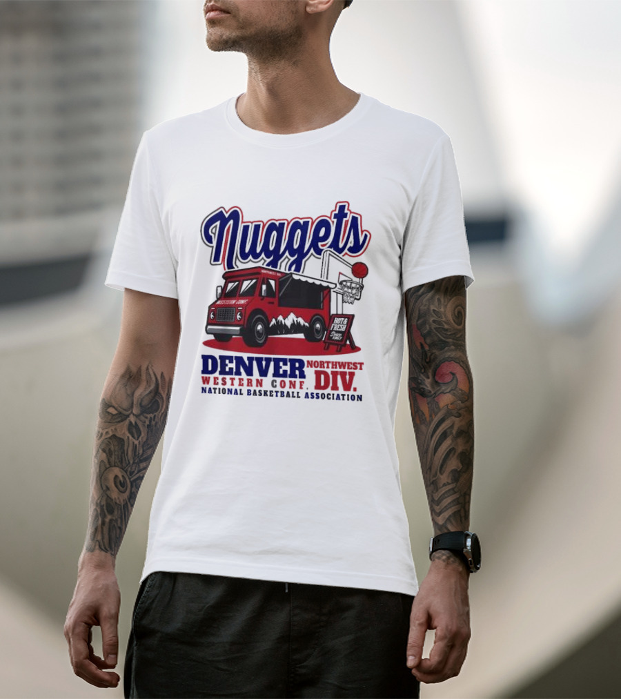 Nuggets Retro Food Truck Denver Northwest Division Western Conference National Basketball Association T-Shirt