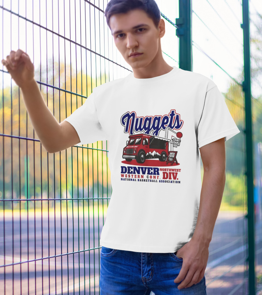 Nuggets Retro Food Truck Denver Northwest Division Western Conference National Basketball Association T-Shirt