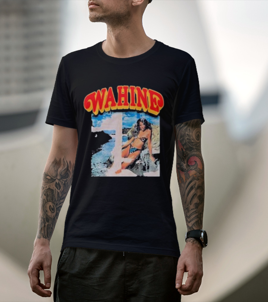 WAHINE Beach Scene With Rosé Vibes T-Shirt