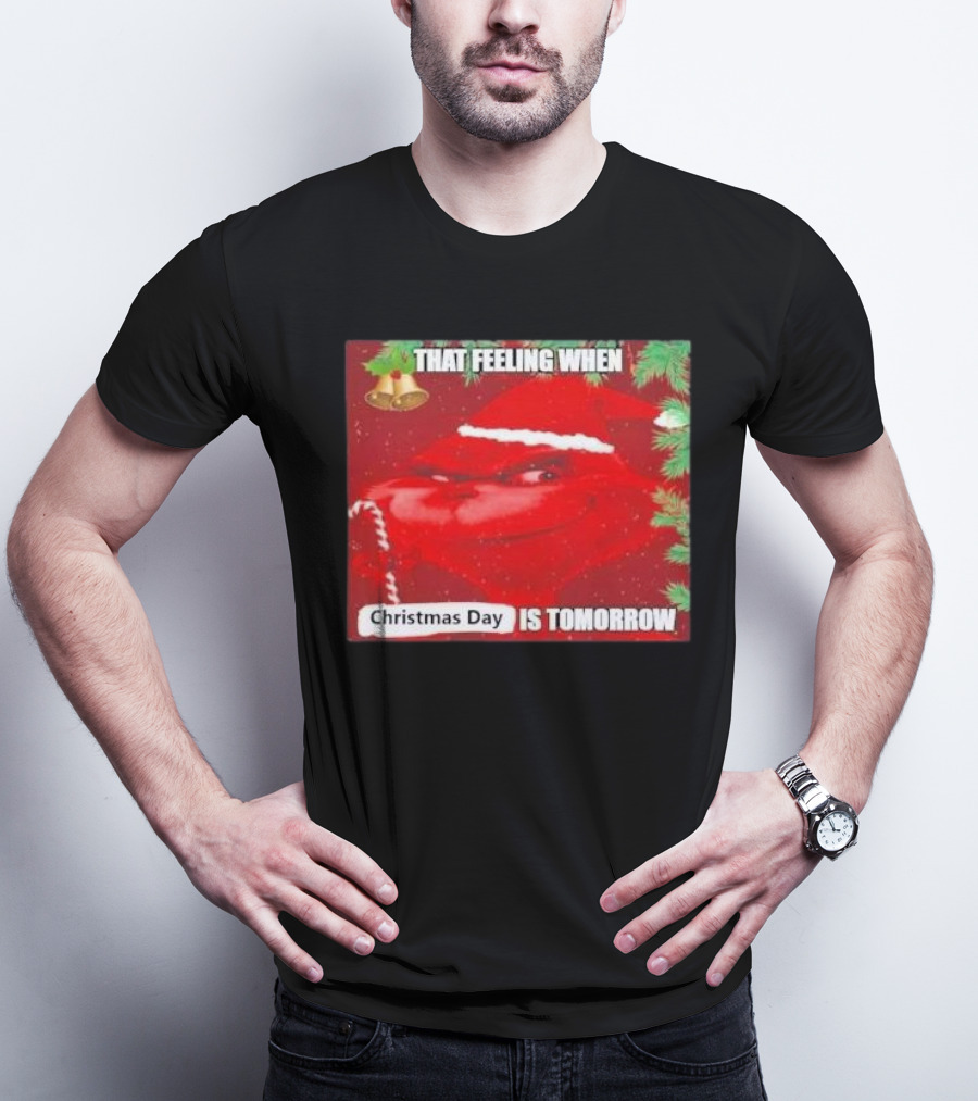 That Feeling When Christmas Day Is Tomorrow Santa Grinch T-Shirt