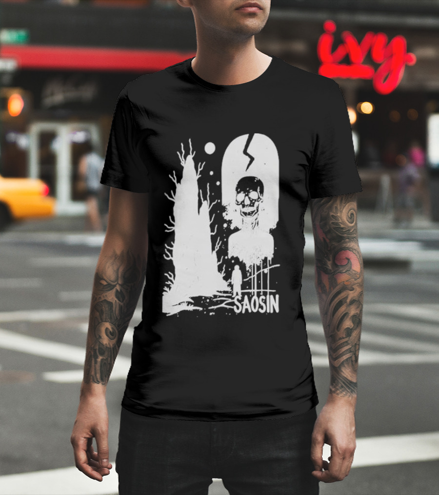 Saosin Over Skeleton Skull And Tree T-Shirt