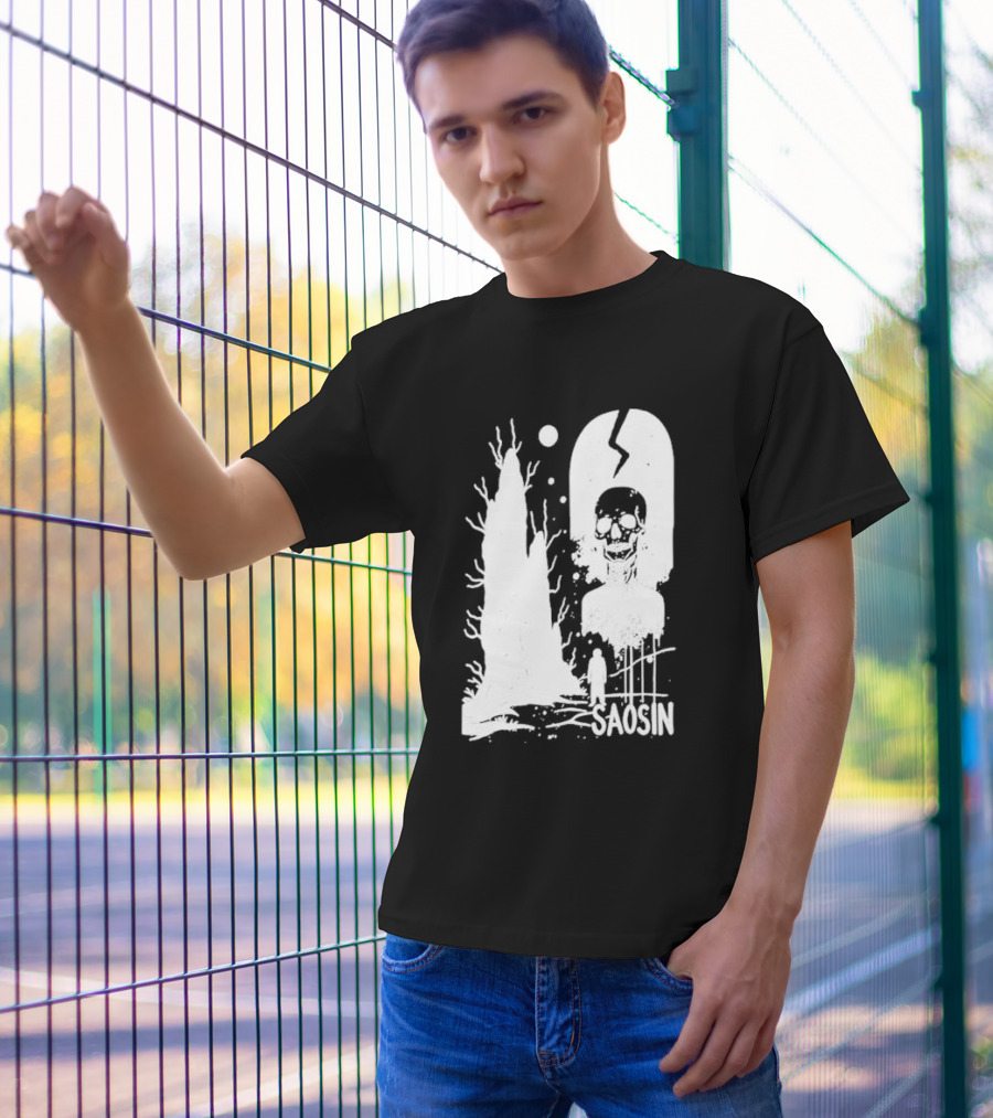 Saosin Over Skeleton Skull And Tree T-Shirt