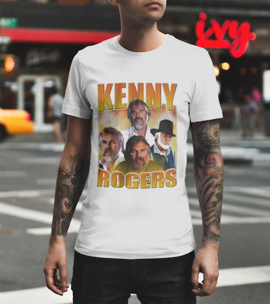 Kenny Rogers Multiple Portrait Collage T-Shirt