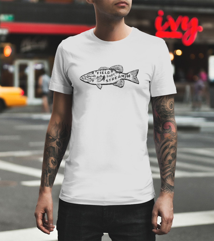 Field And Stream Bass Stamp Fish T-Shirt