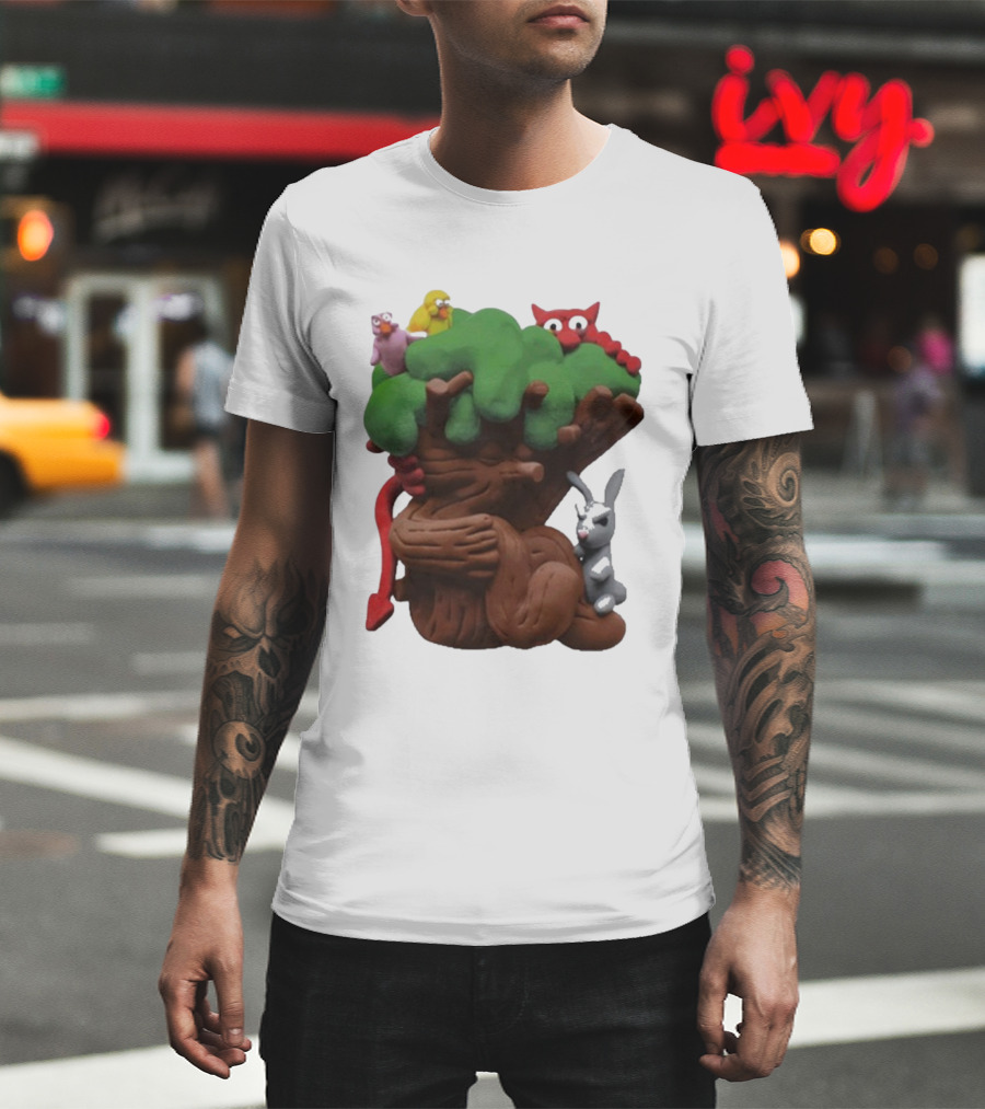 Spookywoods Tree With Animals And Cartoon Creatures T-Shirt