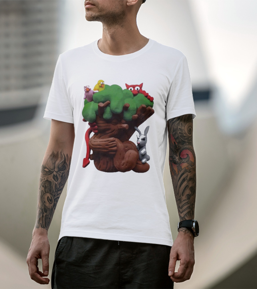Spookywoods Tree With Animals And Cartoon Creatures T-Shirt
