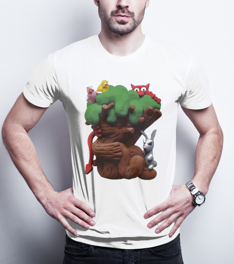 Spookywoods Tree With Animals And Cartoon Creatures T-Shirt
