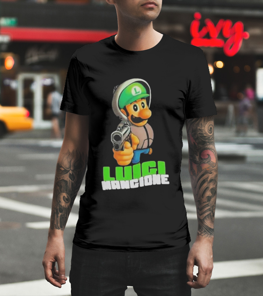 Luigi Mangione Luigi With Gun Iconic Image T-Shirt