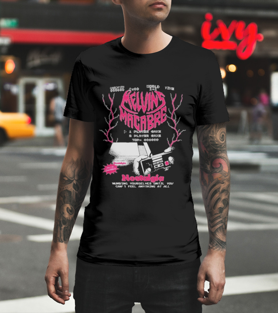 Melvins Macabre Nostalgia Numbing Yourself World View Meatcanyon 1 Player 2 Player Game 000000 T-Shirt