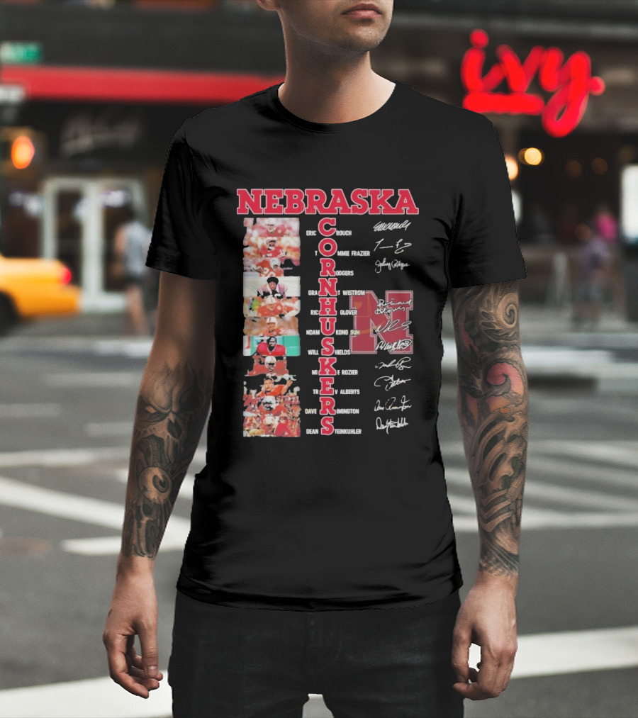 Nebraska Cornhuskers Football Legendary Player Signatures And Photos T-Shirt
